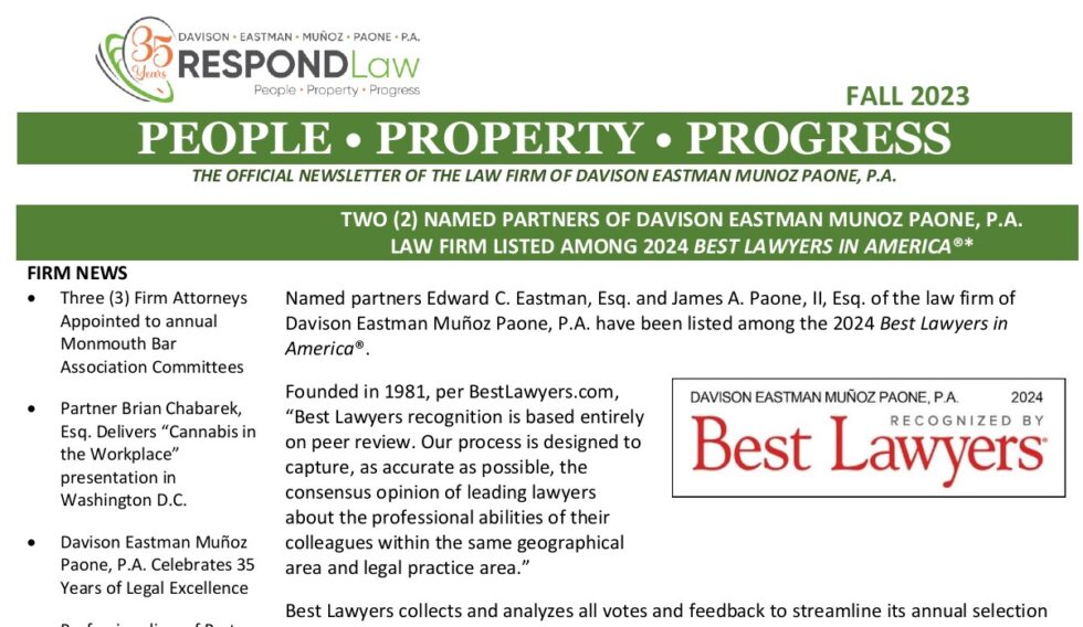 2023 Fall Newsletter | Davison Eastman Muñoz Paone, P.A.